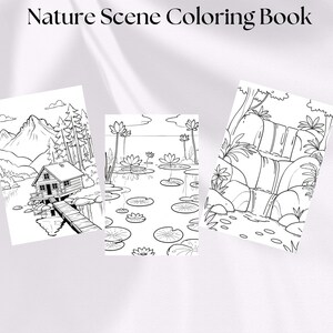 Nature Scene Coloring Book. Digital Download. All Ages Coloring Book ...