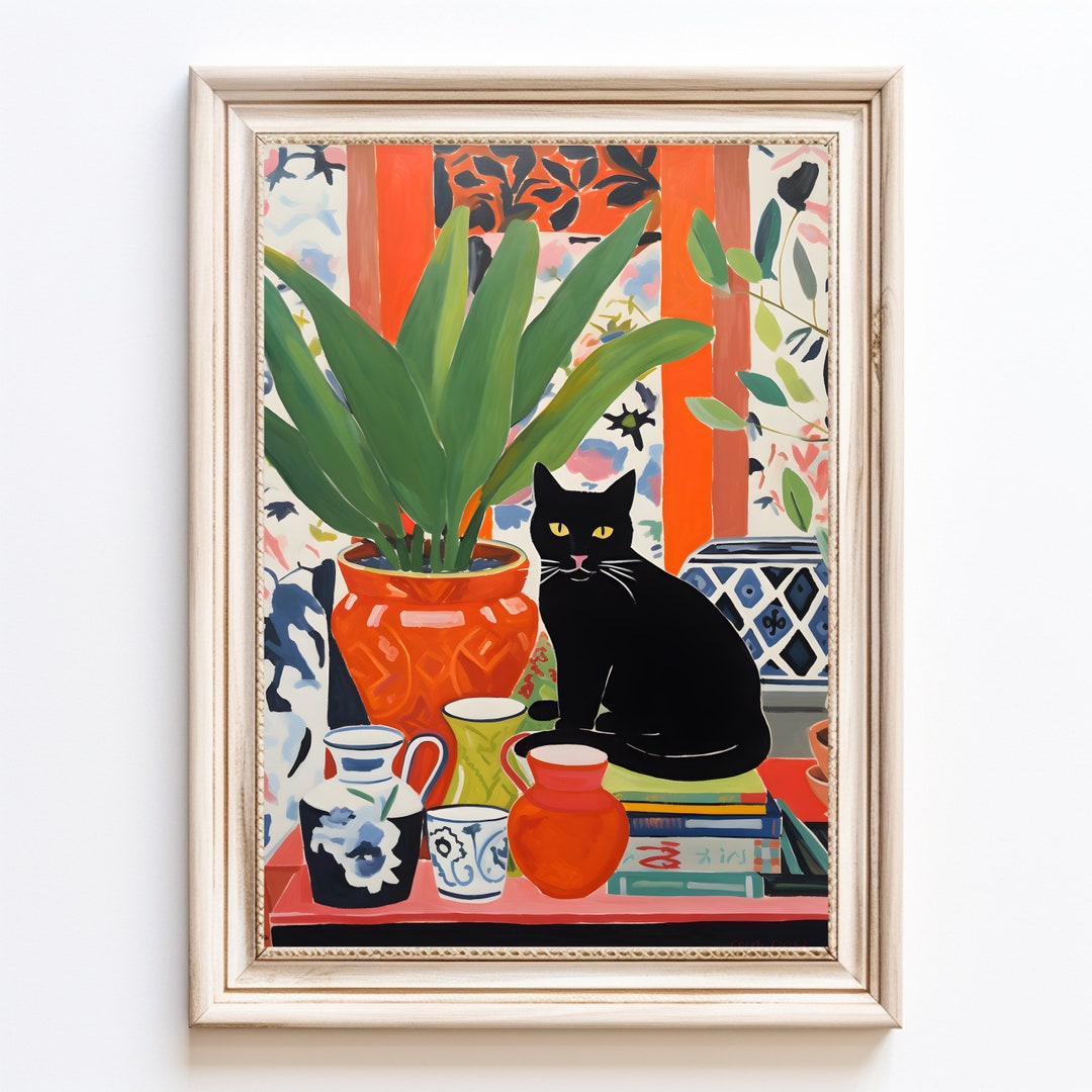 Henri Matisse Cat Print,digital Download, Black Cat Art, Animal Lover ...