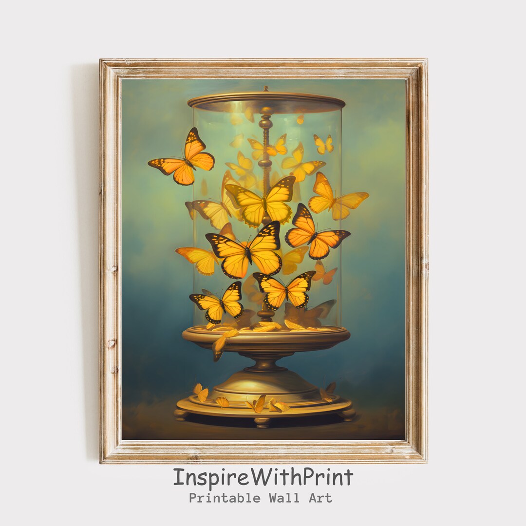 Artful Butterfly Print, Vintage Butterfly Painting, Digital Download ...