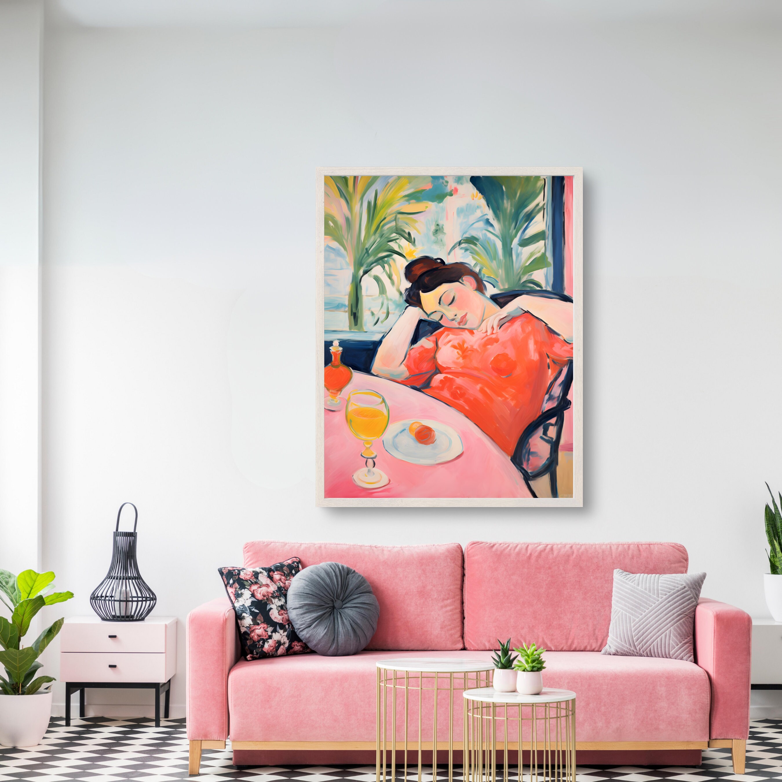 Woman Eating Breakfast Painting, Digital Download Matisse Inspired Art ...