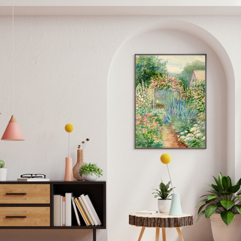 Vintage Spring Flower Garden Painting, Digital Download French Country ...