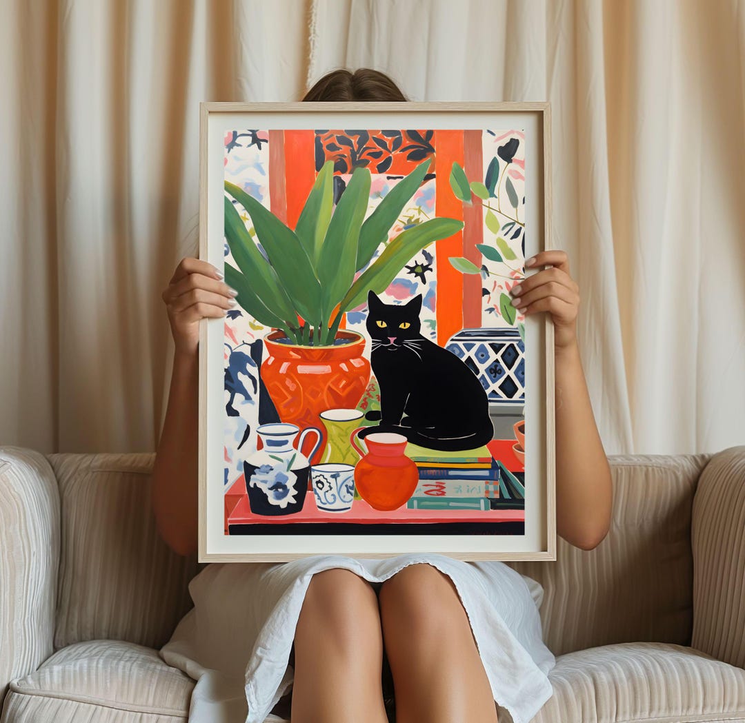Henri Matisse Cat Print,digital Download, Black Cat Art, Animal Lover ...