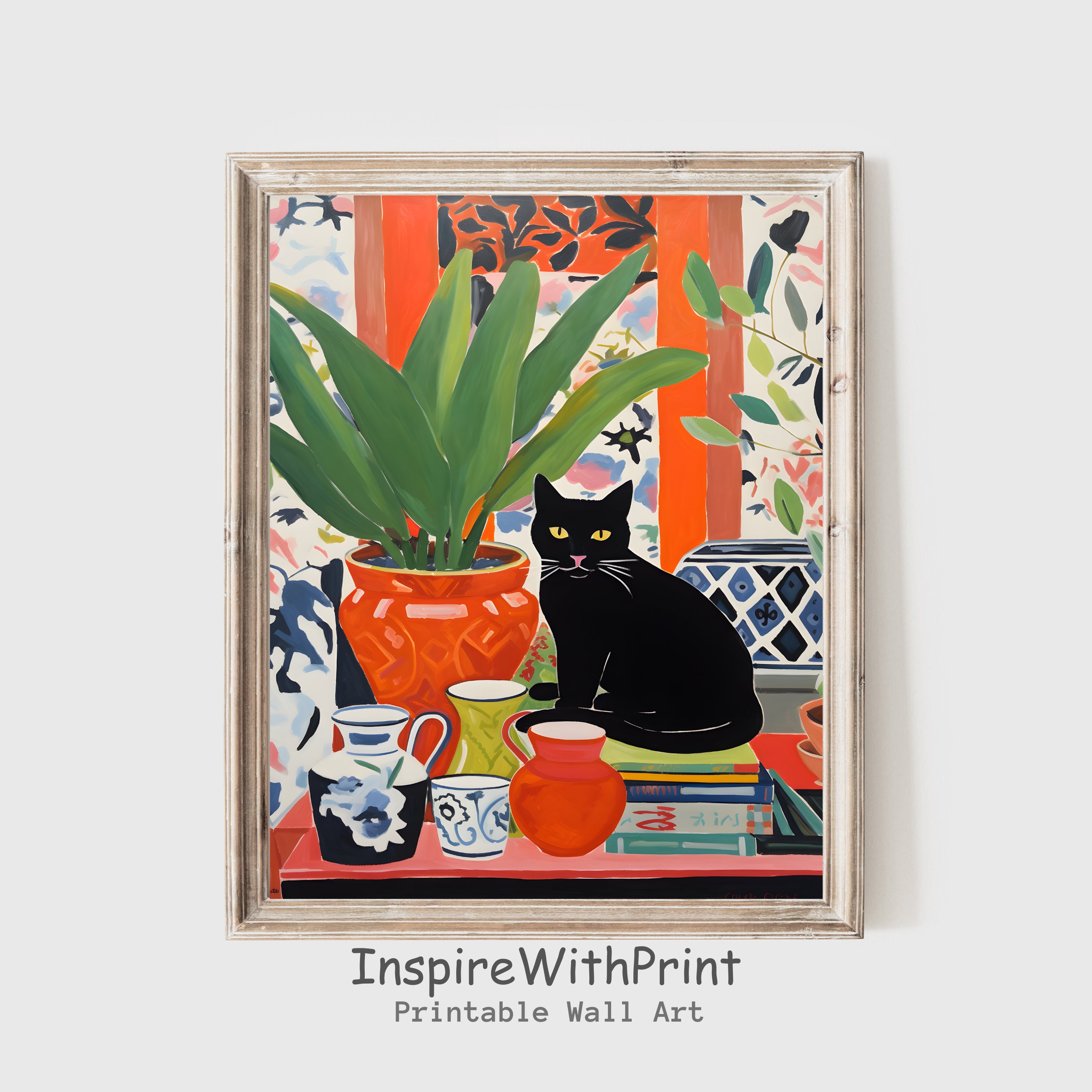 Henri Matisse Cat Print,digital Download, Black Cat Art, Animal Lover ...