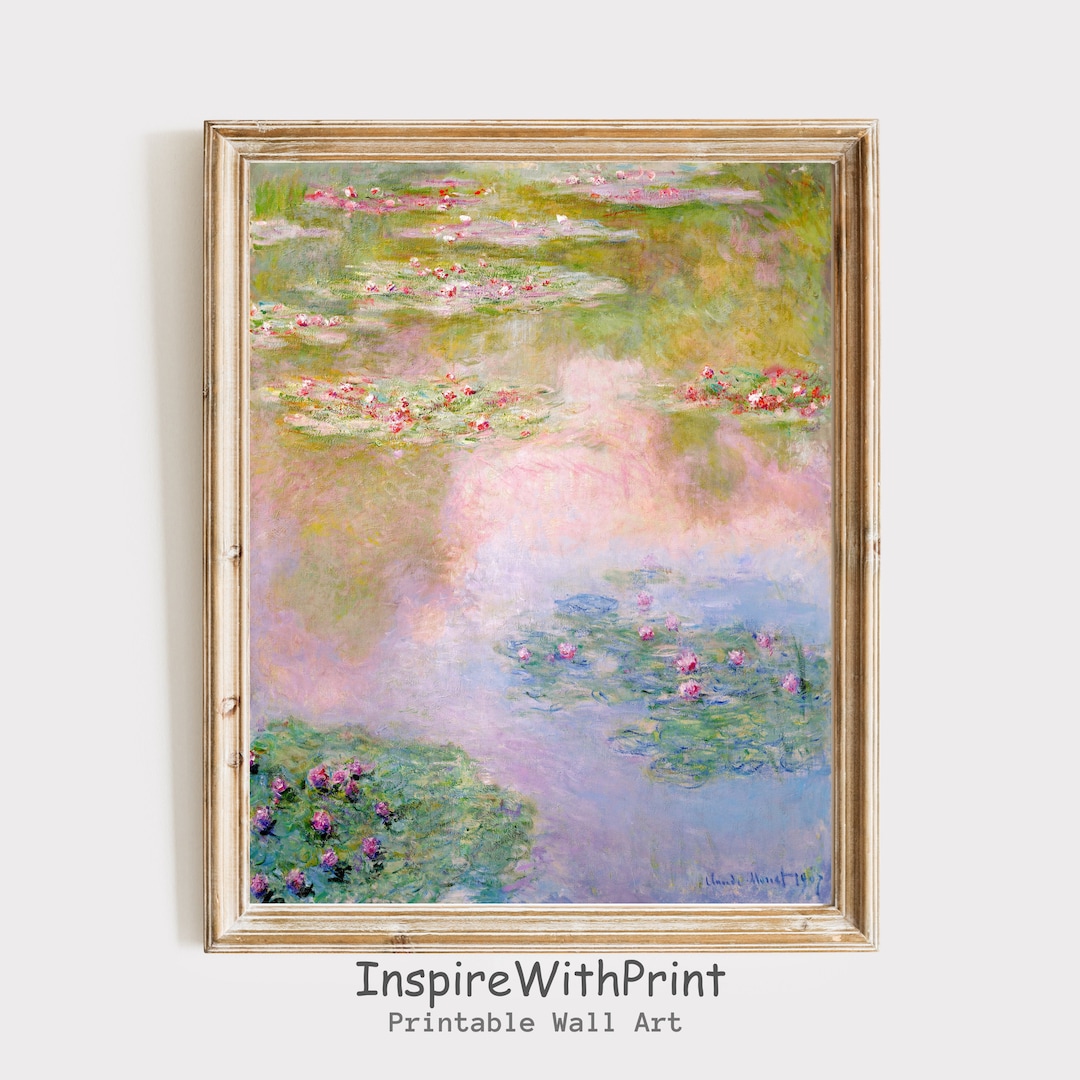 Vintage Water Lilies Painting, Digital Download Claude Monet Water ...