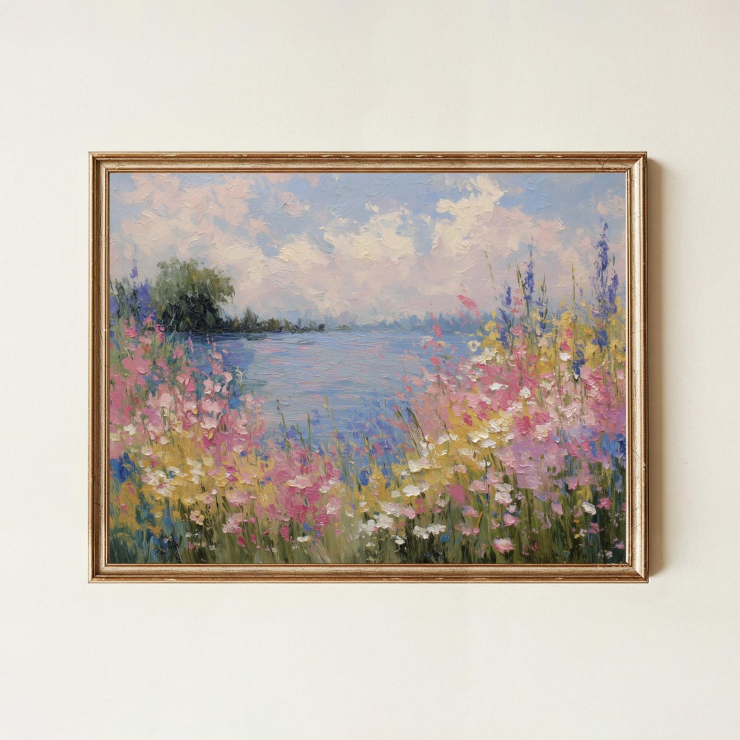 Art imprimable printanier de fleurs sauvages côtières, peinture florale ...