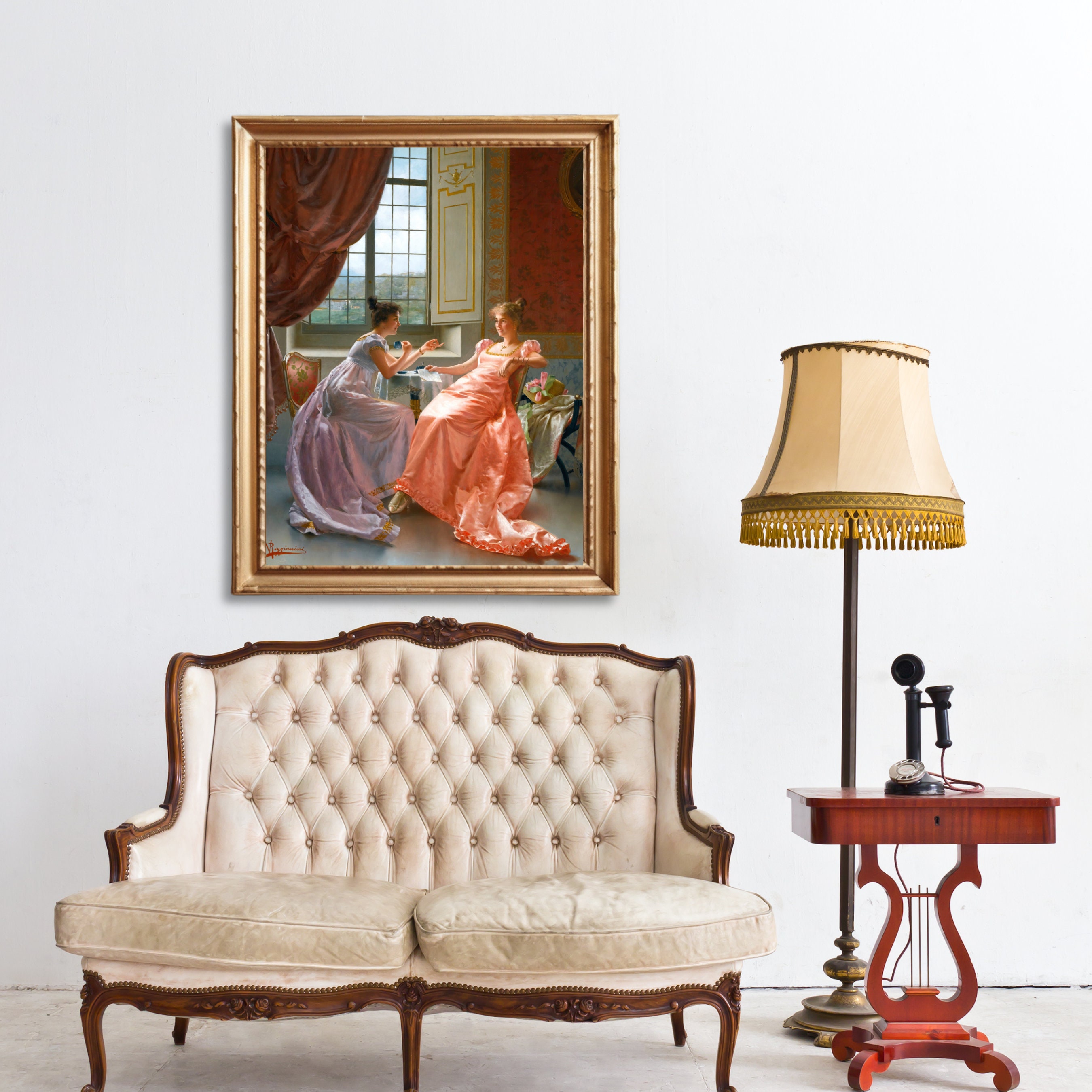 Vintage Women Gossiping Painting, Digital Download Gossip Girls Wall ...
