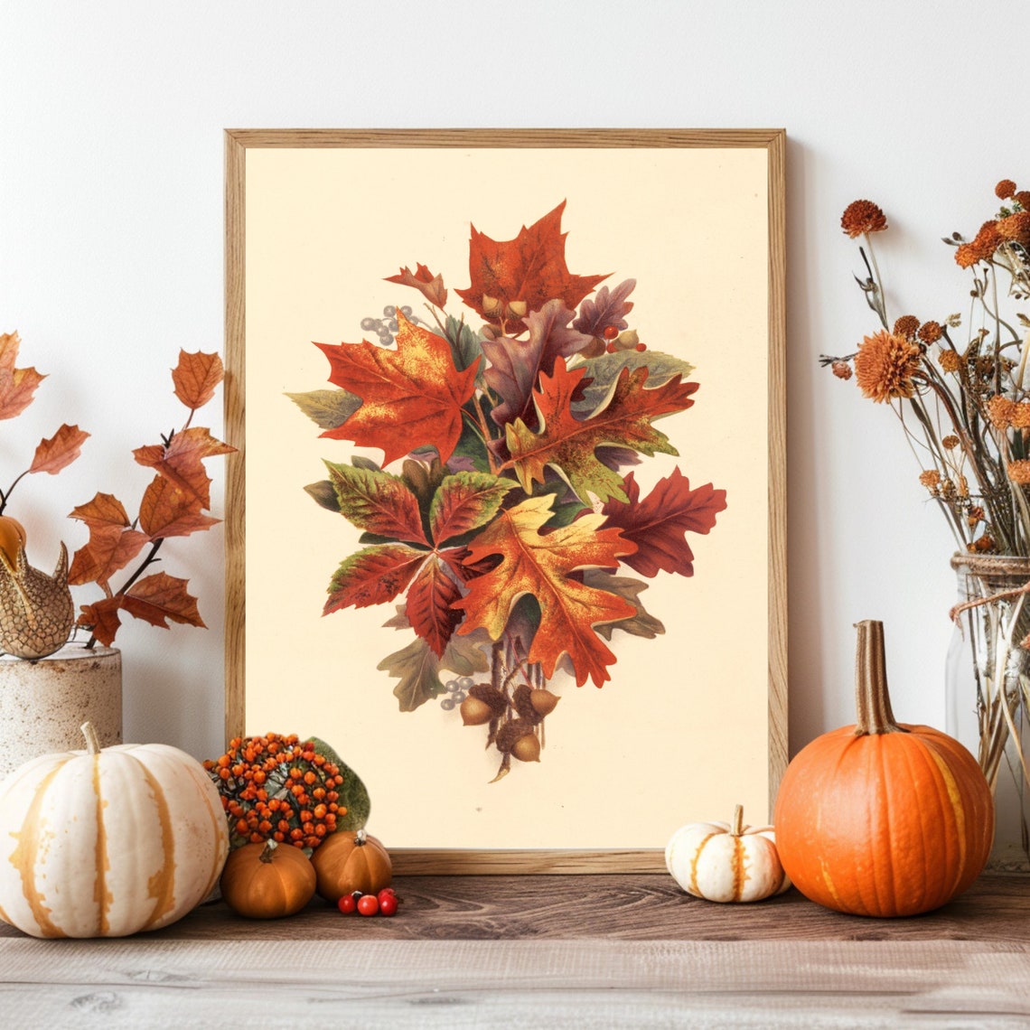 Fall Leaves Painting, Autumn Foliage Art Print, Printable Fall Decor ...