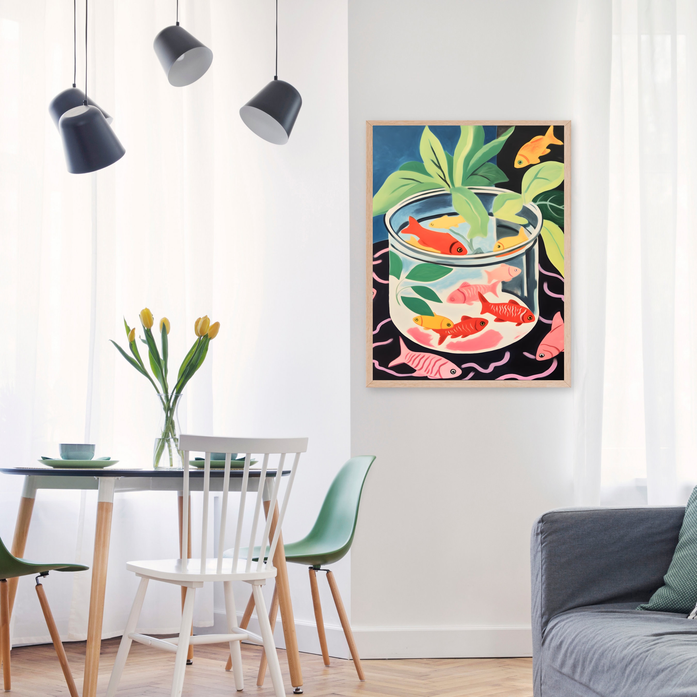 Abstract Fish Bowl Painting, Digital Download Matisse Inspired Art ...