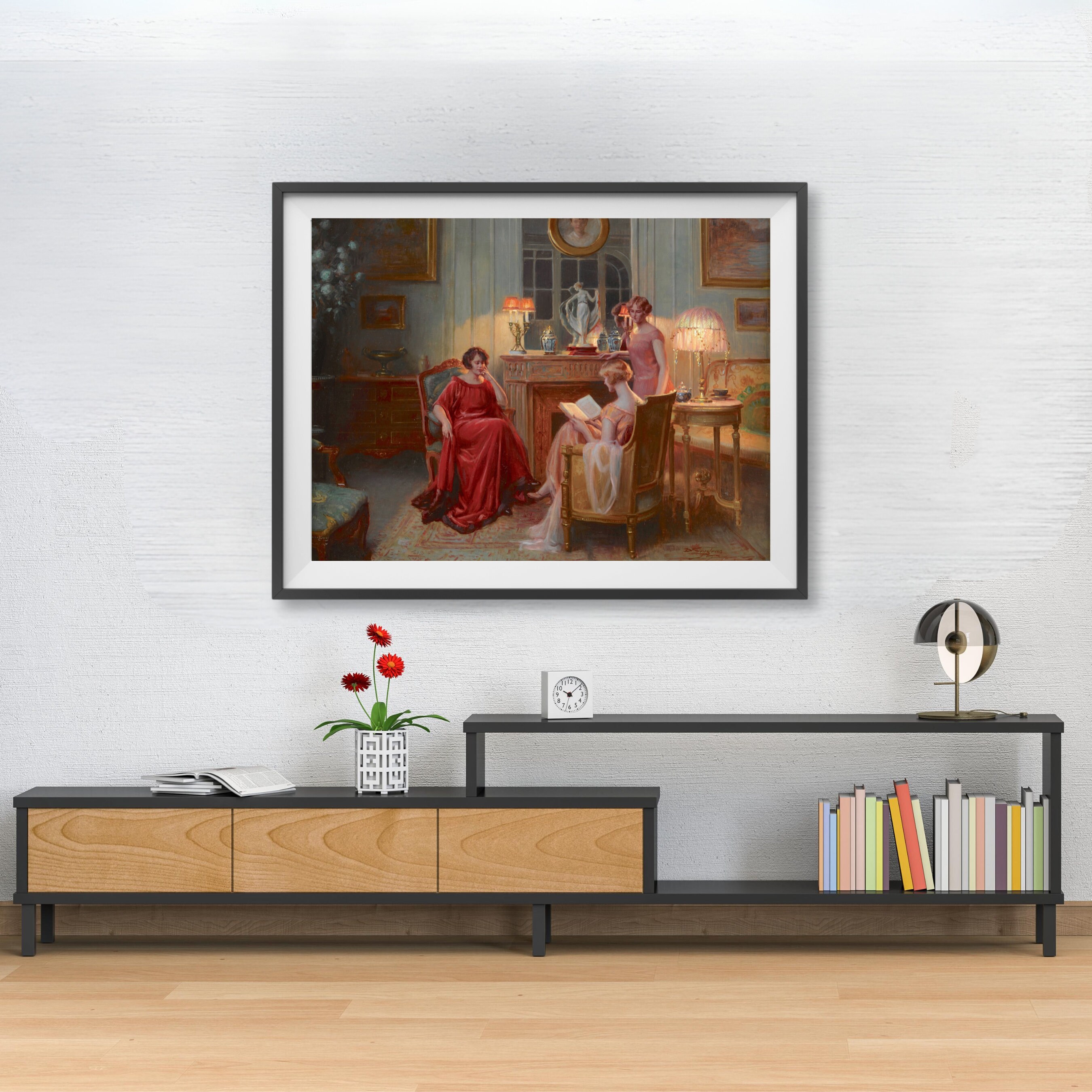 Vintage Woman Reading Portrait Painting, Digital Download Gossip Girls ...