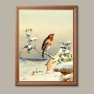 Vintage Winter Bird Prints Set of 3 Digital Download, Neutral Winter ...