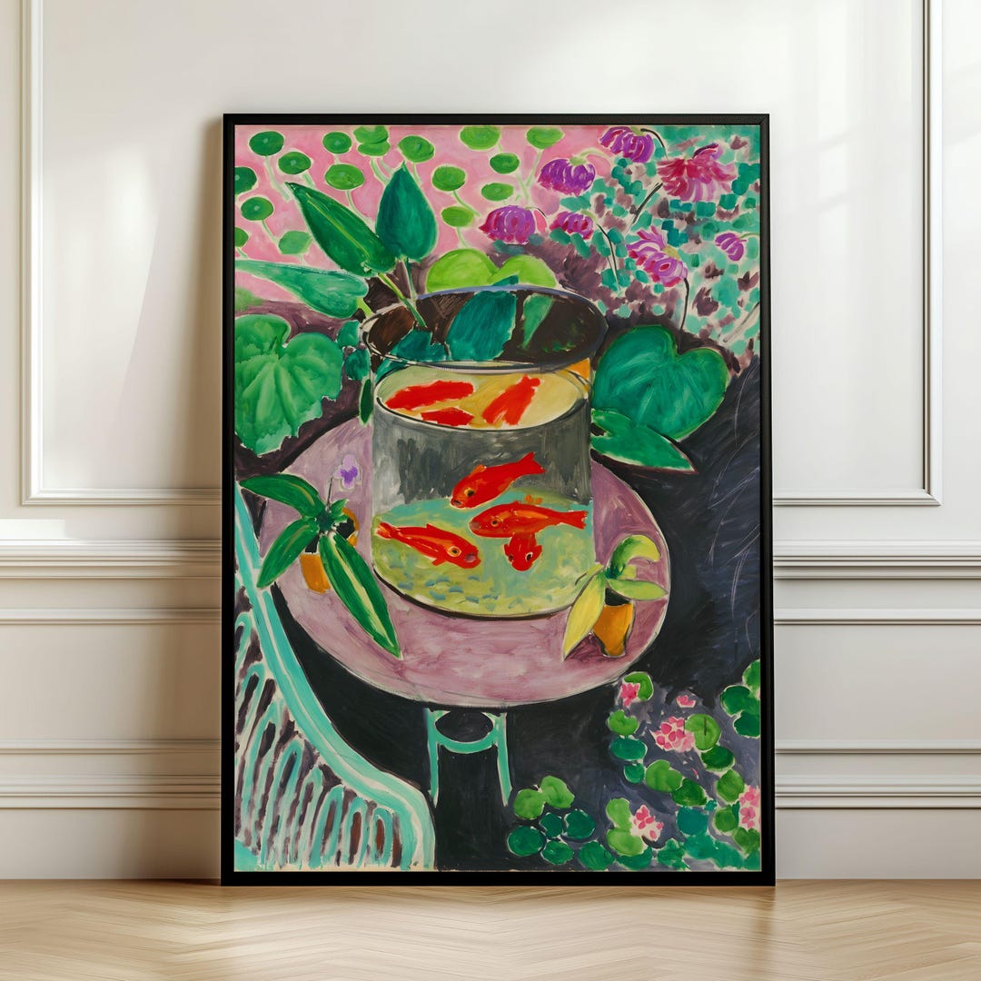 Henri Matisse Print, Henri Matisse Fish Bowl Painting, Colorful Pastel ...