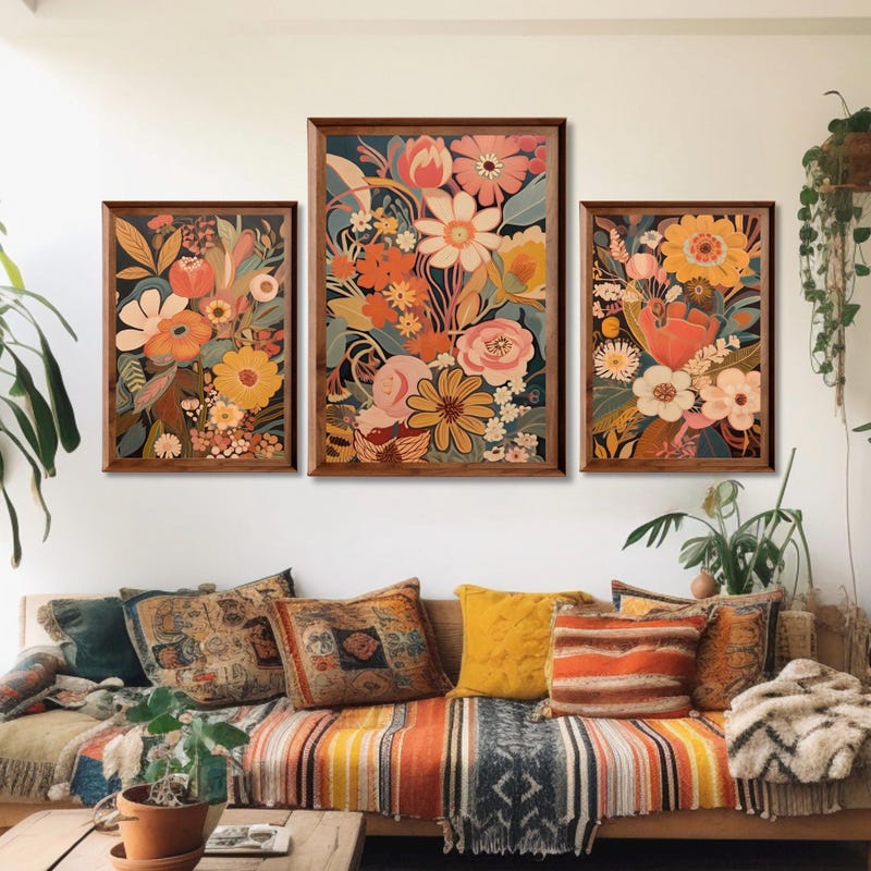 Boho Art for Livingroom - Etsy