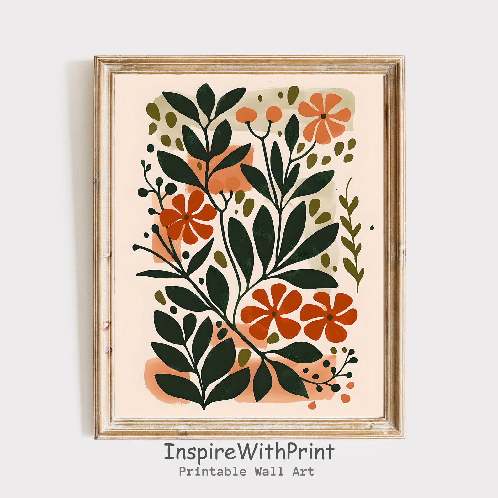 Artful Boho Flower Art Print Set of 3, Boho Floral Wall Art, Digital ...