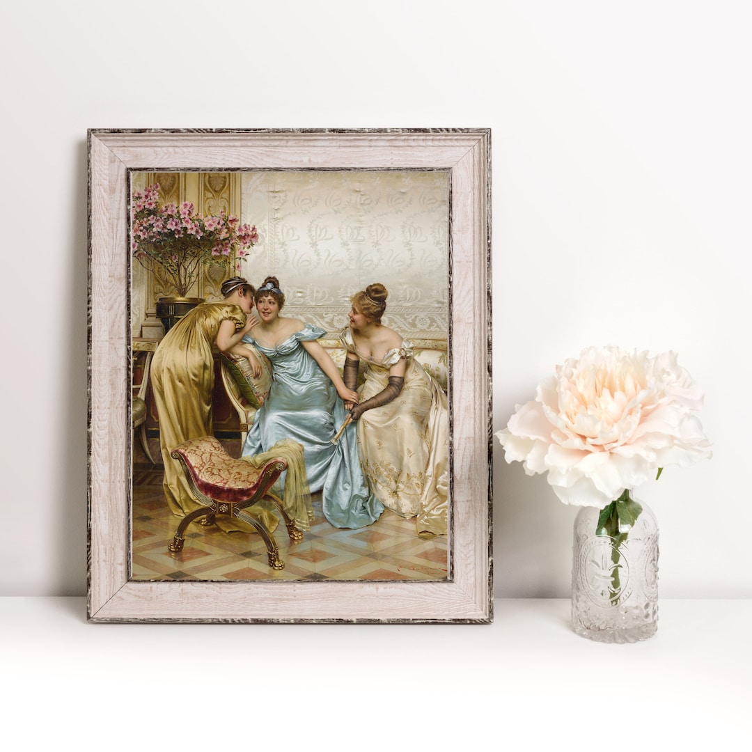 Vintage Women Gossiping Painting, Digital Download Gossip Girls Wall ...