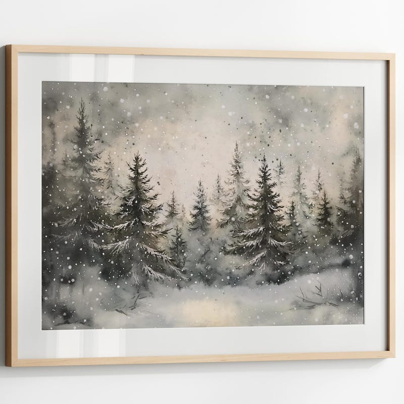 Winter Tree Print - Etsy