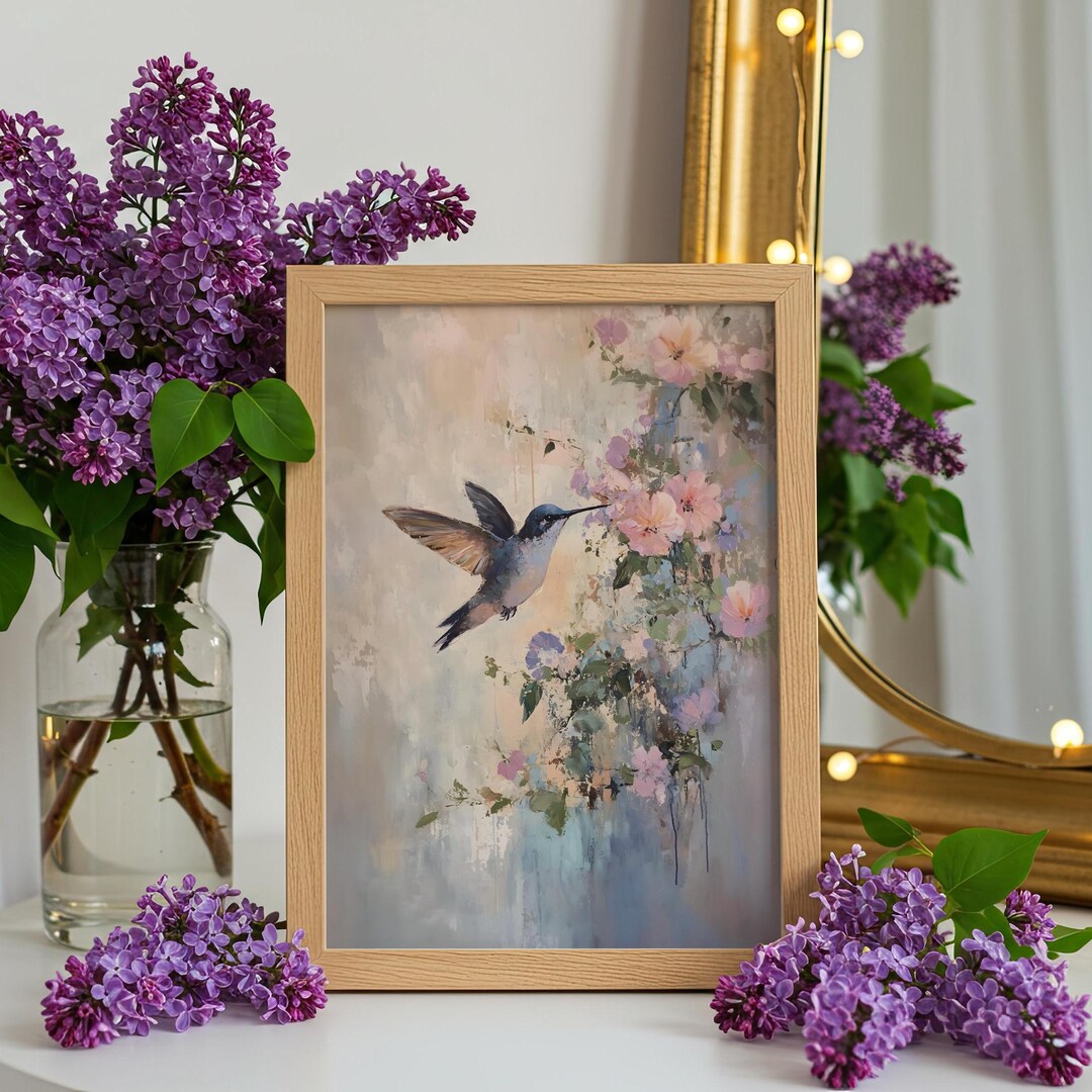 Vintage Hummingbird Print, Moody Bird Print, Bird Lover Gift, Vintage ...