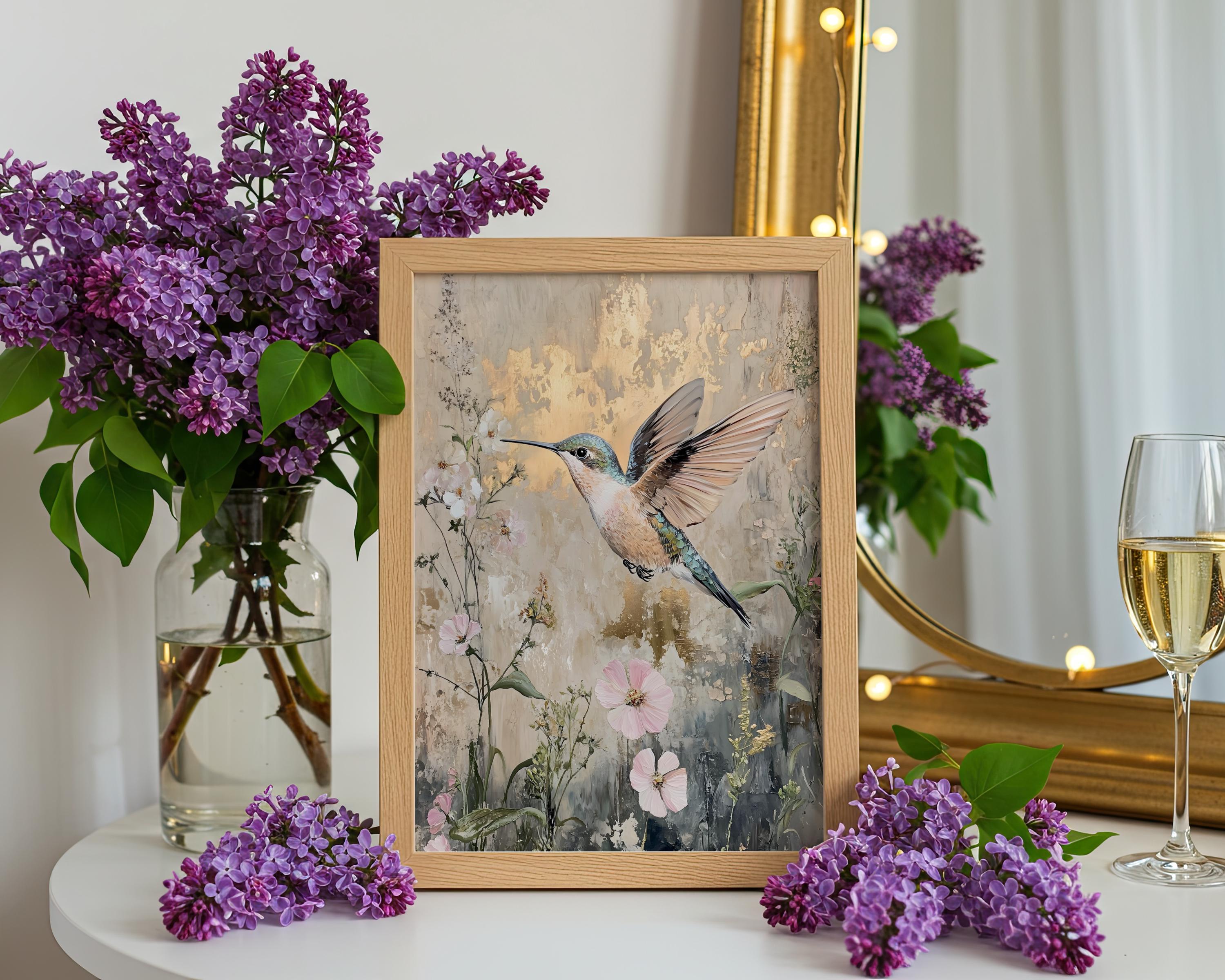 Vintage Hummingbird Print, Moody Bird Print, Bird Lover Gift, Vintage ...