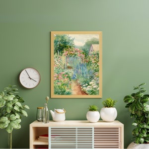 Vintage Spring Flower Garden Painting, Digital Download French Country ...