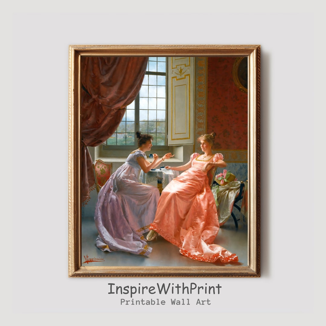 Vintage Women Gossiping Painting, Digital Download Gossip Girls Wall ...