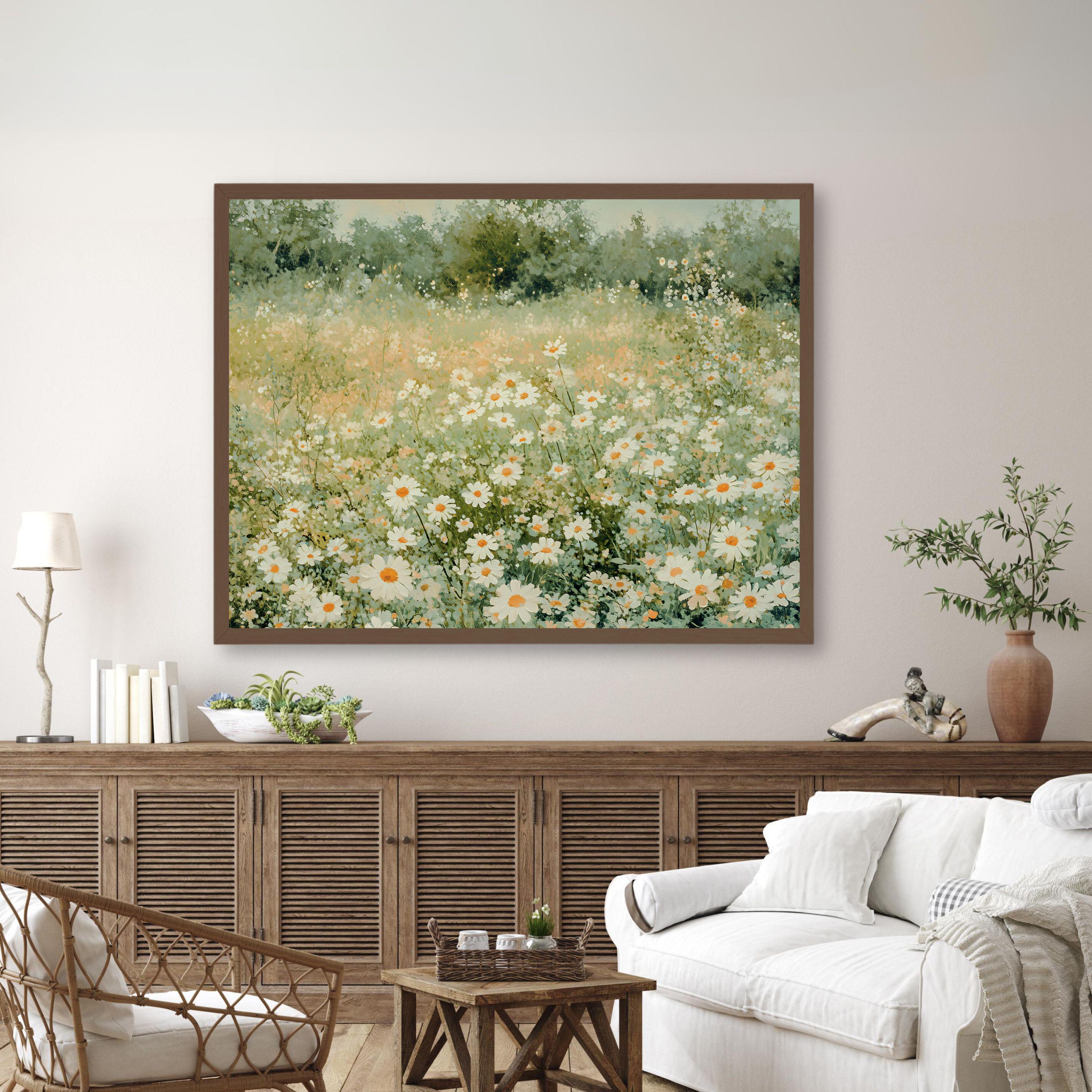Daisy Flower Meadow Field Print, Spring Printable Daisy Wall Art ...
