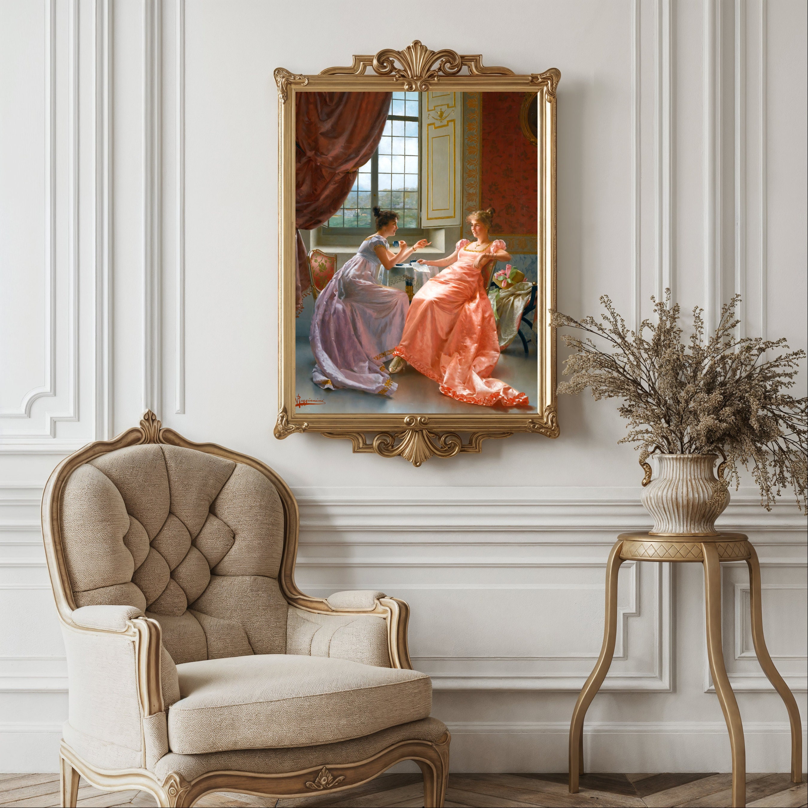 Vintage Women Gossiping Painting, Digital Download Gossip Girls Wall ...