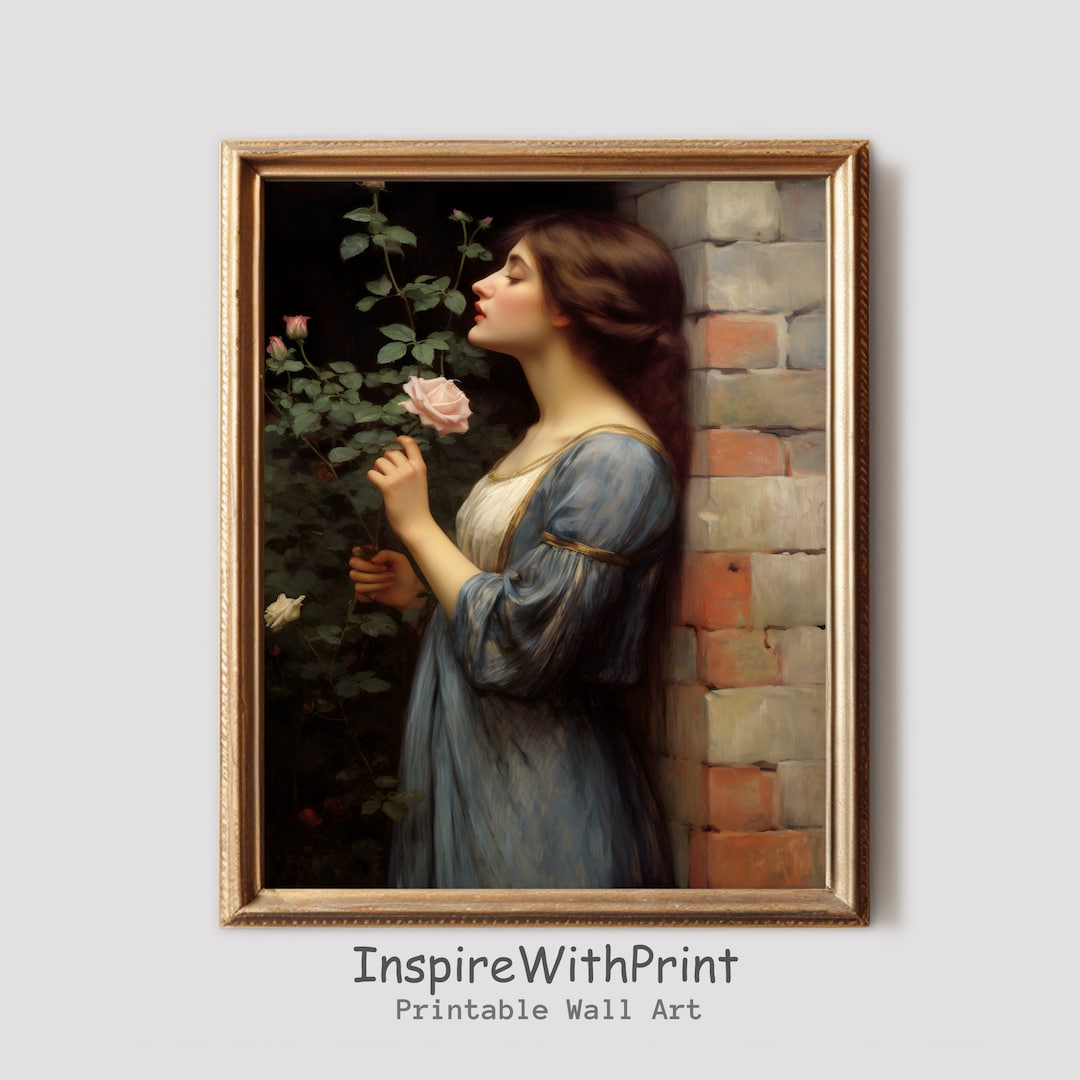 Beauty With Roses, Digital Download, William Waterhouse Art Inspired ...