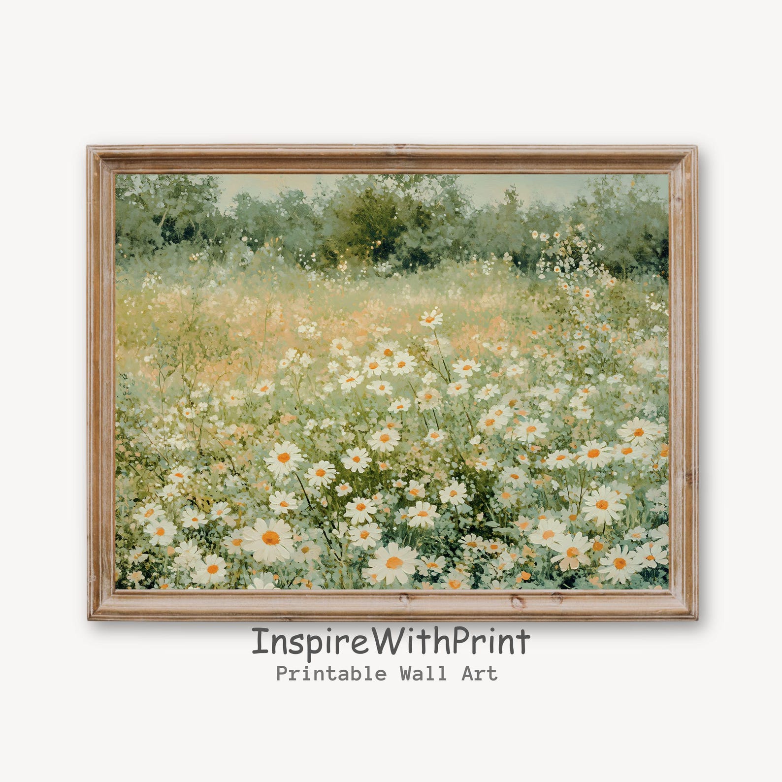 Daisy Flower Meadow Field Print, Spring Printable Daisy Wall Art ...