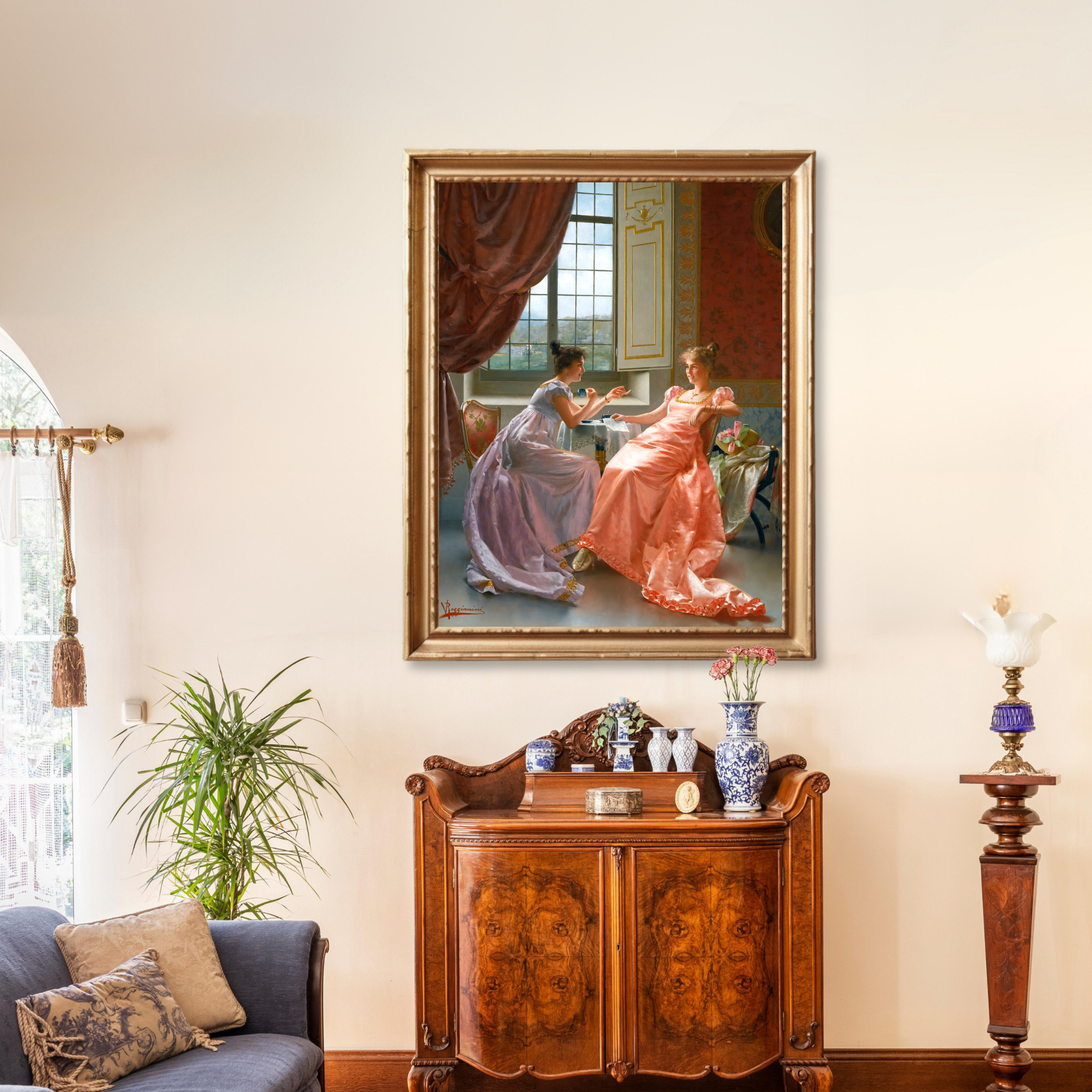 Vintage Women Gossiping Painting, Digital Download Gossip Girls Wall ...