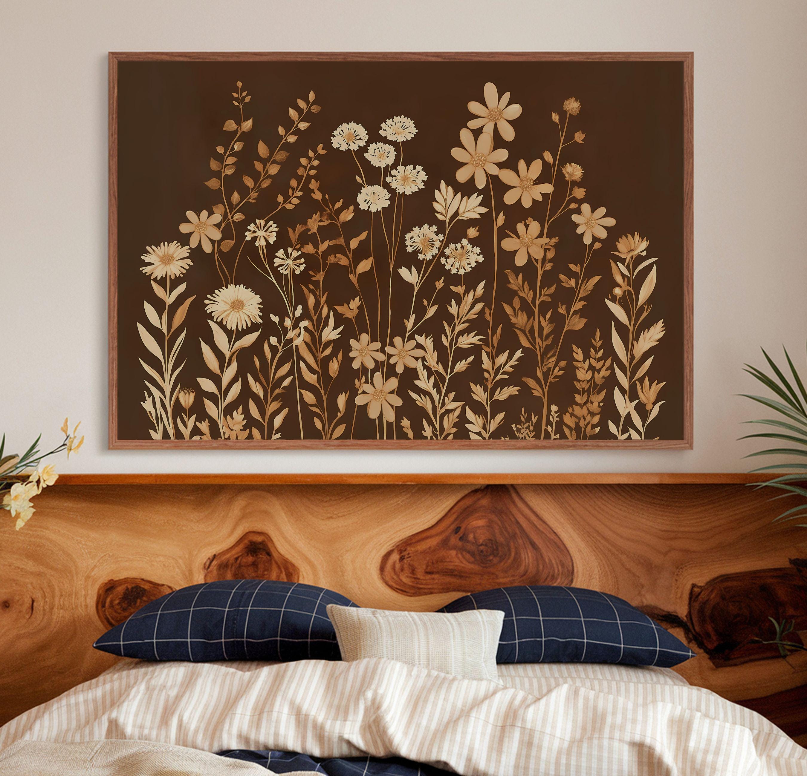 Botanical Printable Boho Wall Art, Neutral Floral Print, Vintage Spring ...