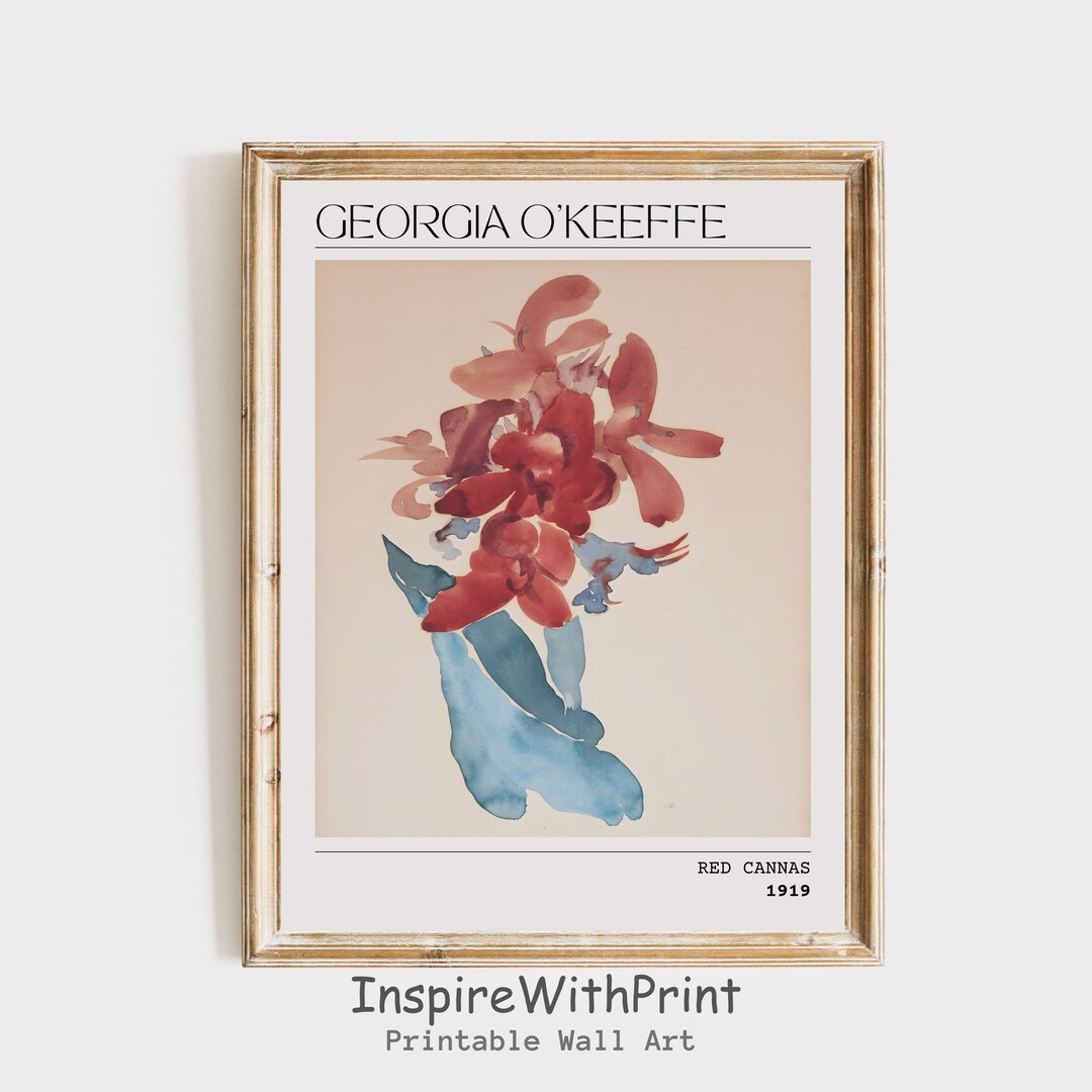 Georgia O'keeffe Flower Art, Red Flower Painting, Contemporary Art ...
