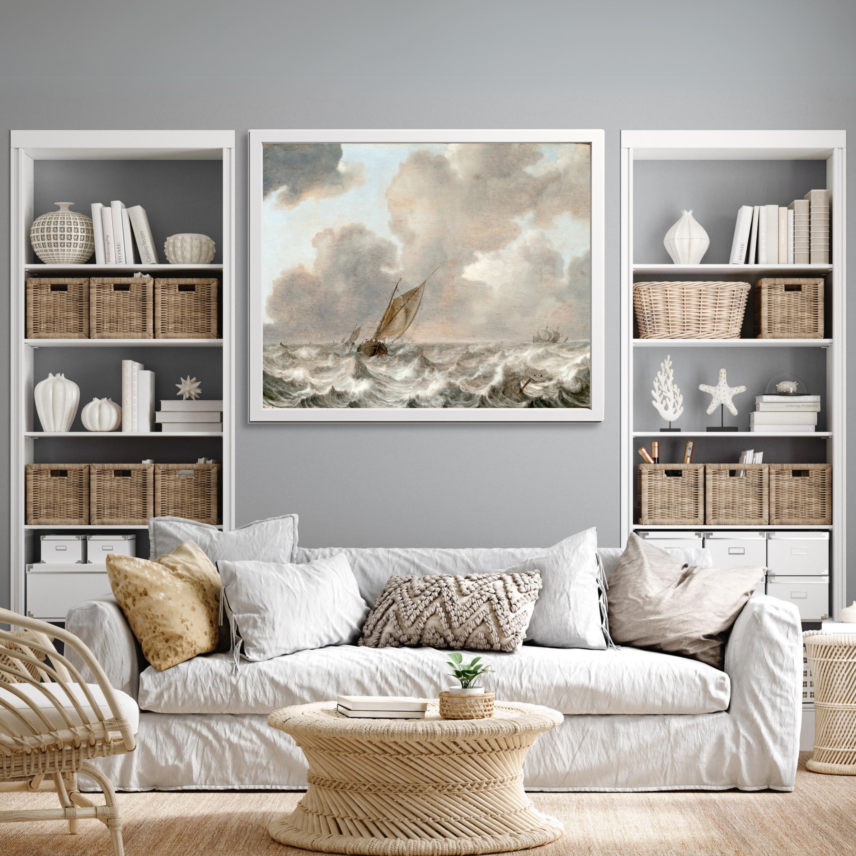 Timeless Vintage Coastal Print With Sail Boat, Digital Download Artful ...