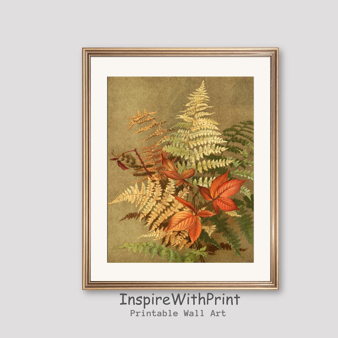 Fall Leaves Painting, Autumn Foliage Art Print, Printable Fall Decor ...