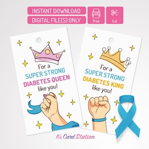 Printable Diabetes Awareness Gift Tags: Sugar-free Stickers (PDF-PNG ...