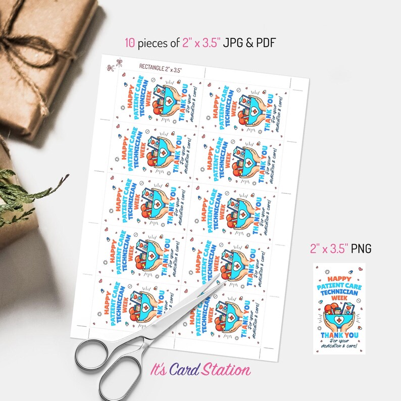 PCT Week Gift Tag: Printable Patient Care Technician Healthcare Worker ...