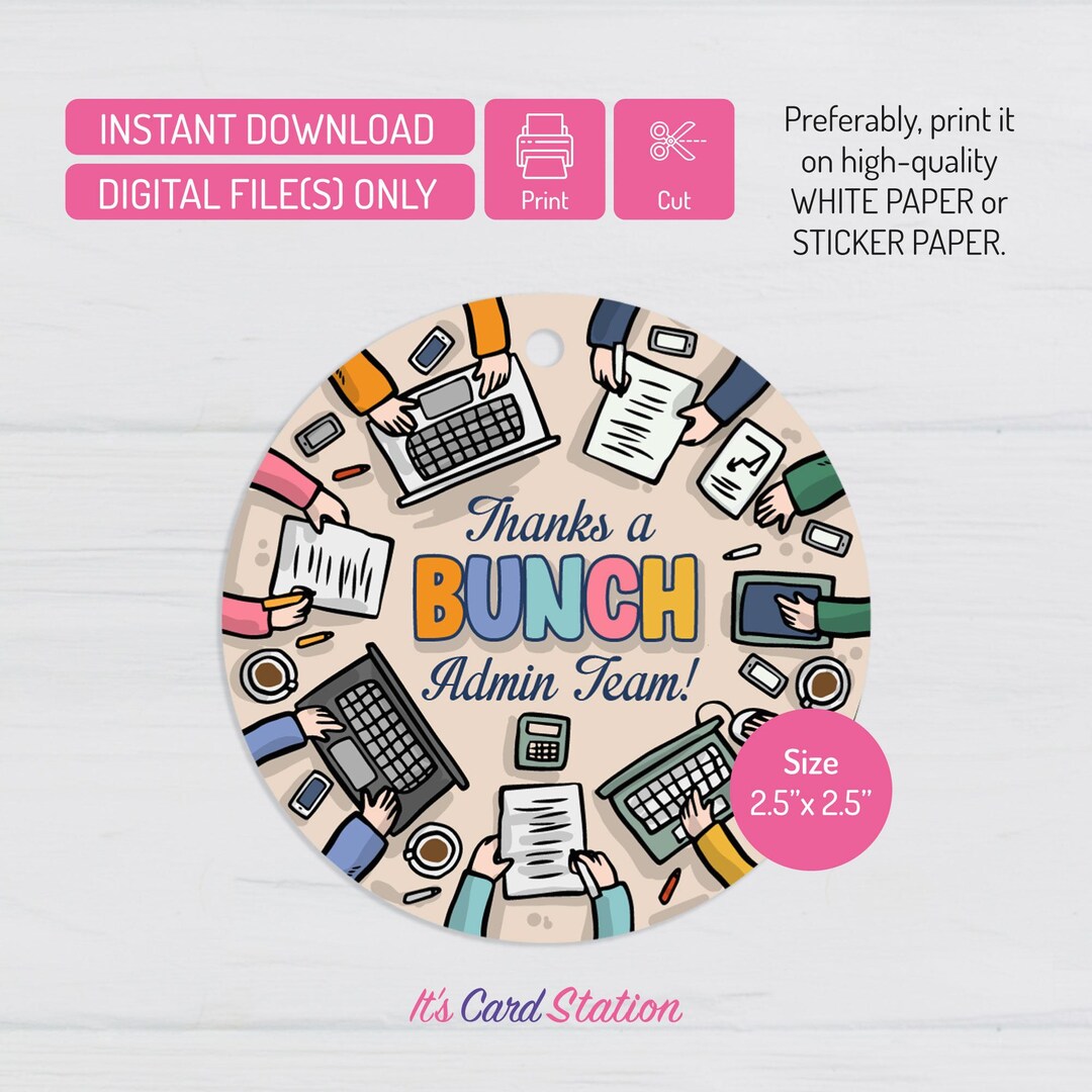 Administrative Professionals Day Gift Tags, Printable Admin Assistant ...