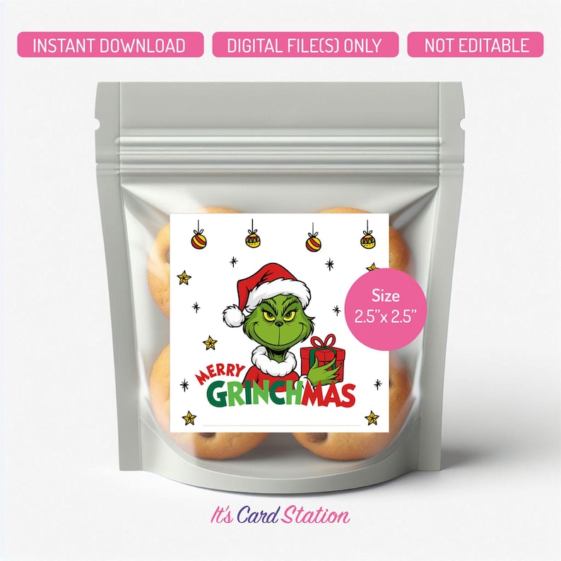 Merry Grinchmas Tags Grinch Christmas Gift Tags Printable Grinch ...