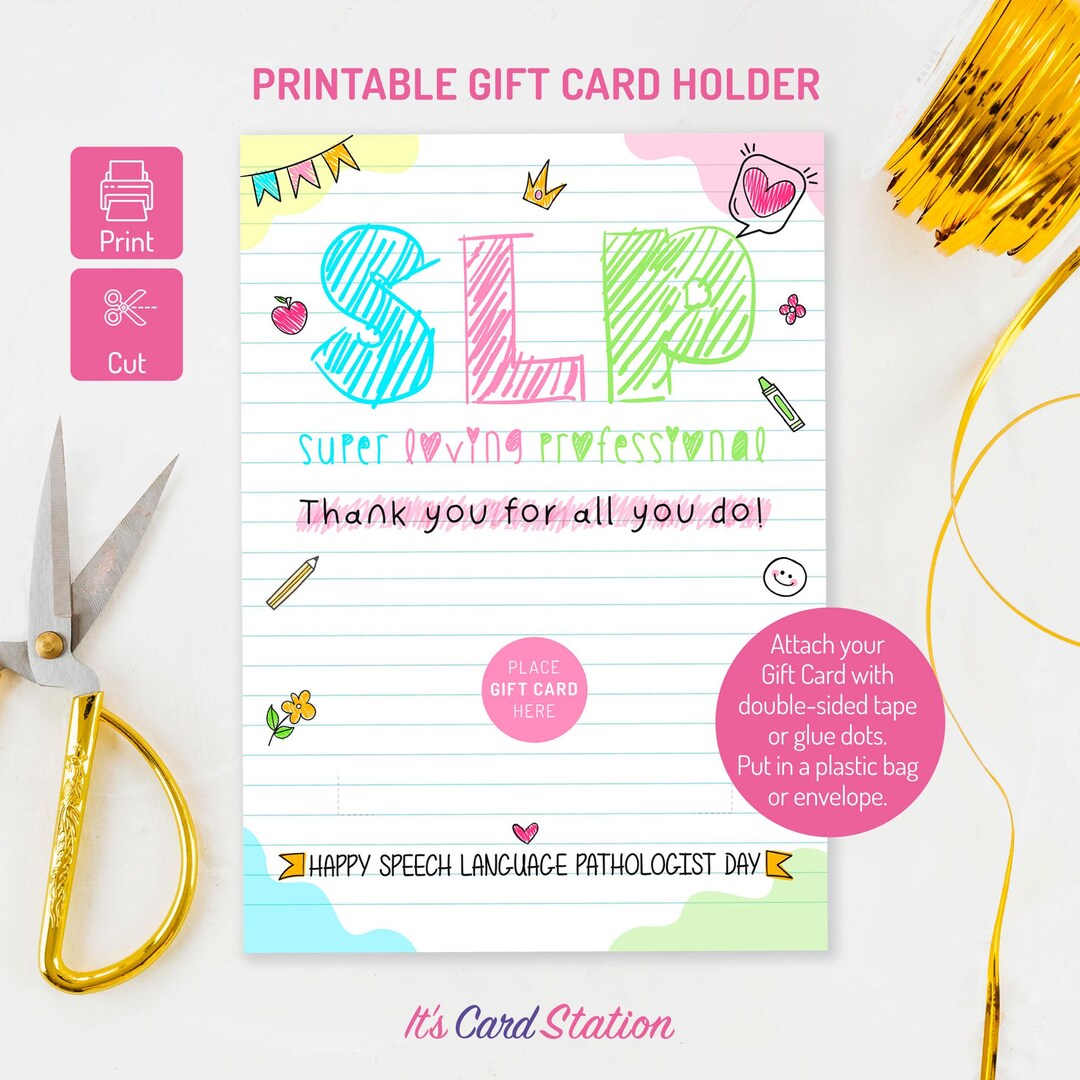 SLP Day Gift Card Holder, Cute Speech Therapist Appreciation Gift ...