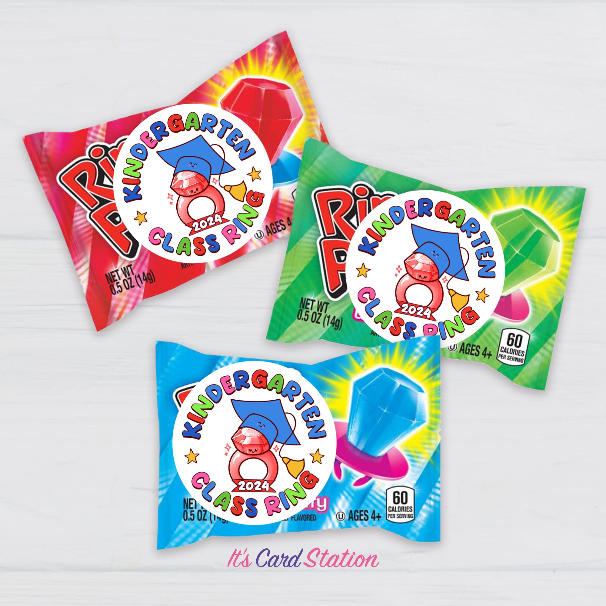 Printable Kindergarten Graduation Ring Pop Labels Class of 2024 ...
