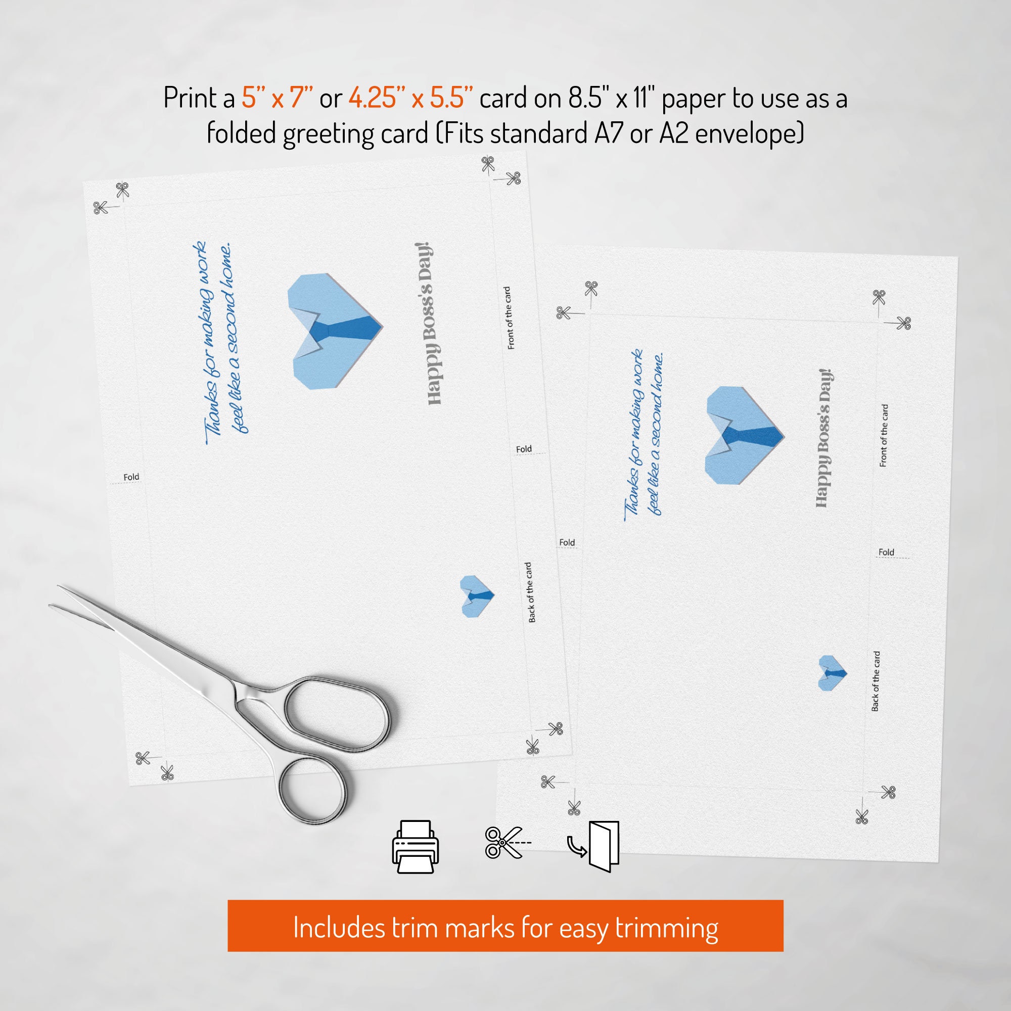 Printable Boss's Day Thank You Card, Happy Boss's Day Card, Boss ...