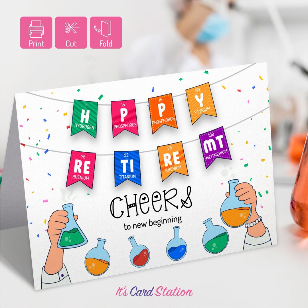 Science Retirement Card: Periodic Table Design (digital Download) - Etsy