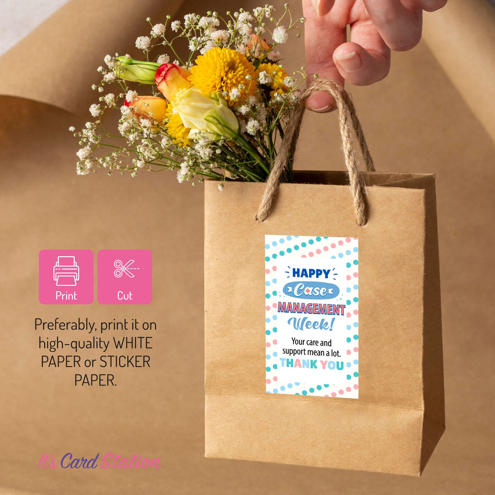 Case Management Week Gift Tags: Appreciation Favor Stickers (digital ...