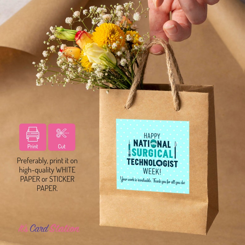 Printable Surgical Tech Gift Tags: Appreciation Thank You (digital ...