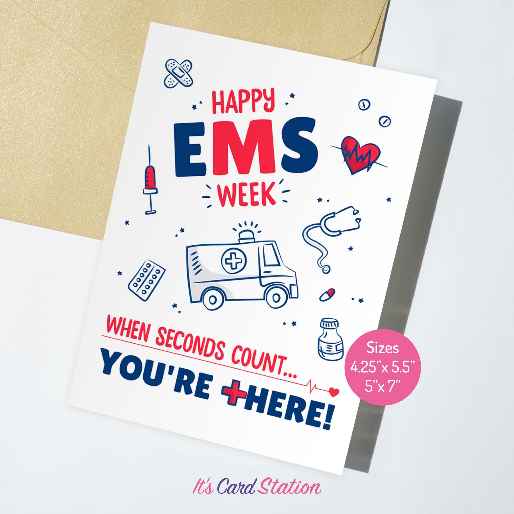 EMS Week Appreciation Card: Thank You EMT Paramedic Gift (digital ...