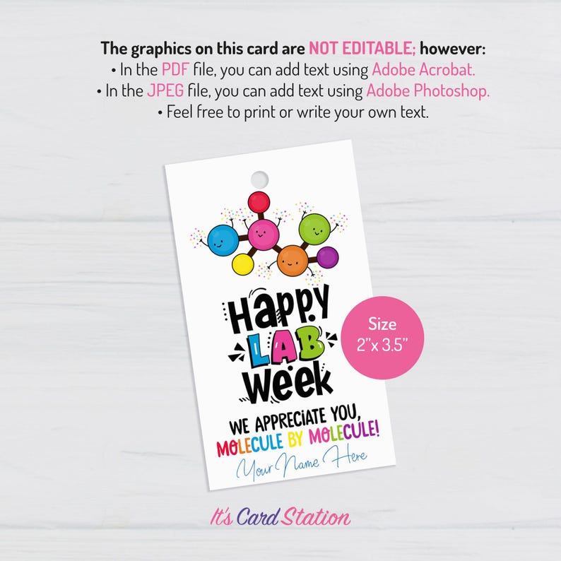 Printable Lab Week Gift Tags, Lab Tech Appreciation Tags, Funny Lab ...