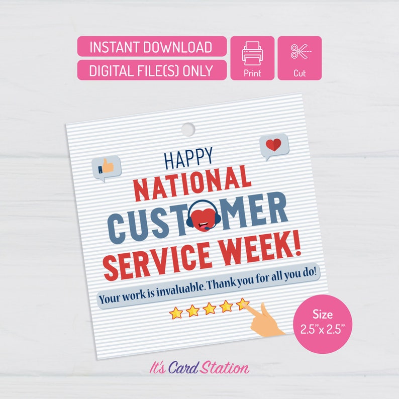 Customer Service Week Gift Tags: Employee Appreciation (digital ...