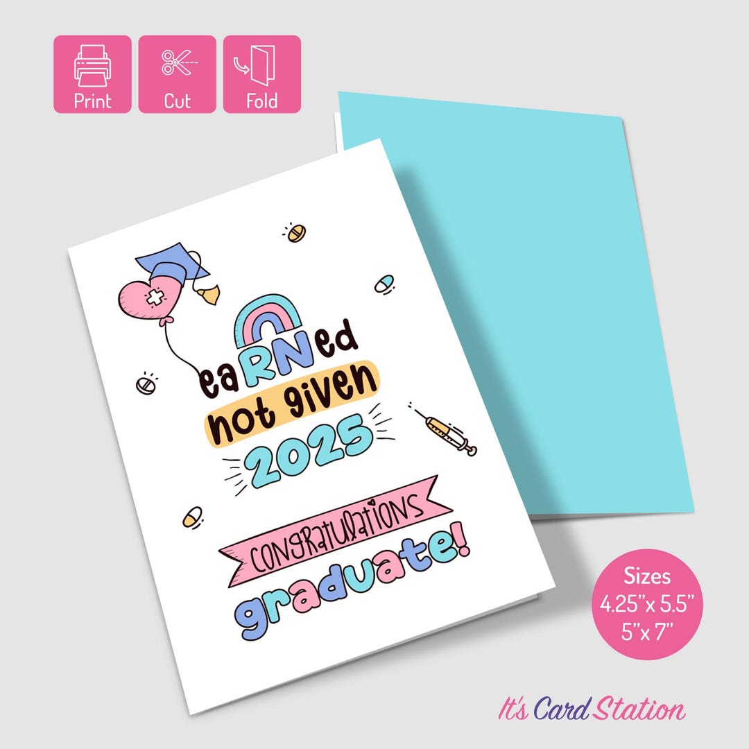 2025 RN Graduation Card - Nurse Graduation Congratulations Card - Cute ...