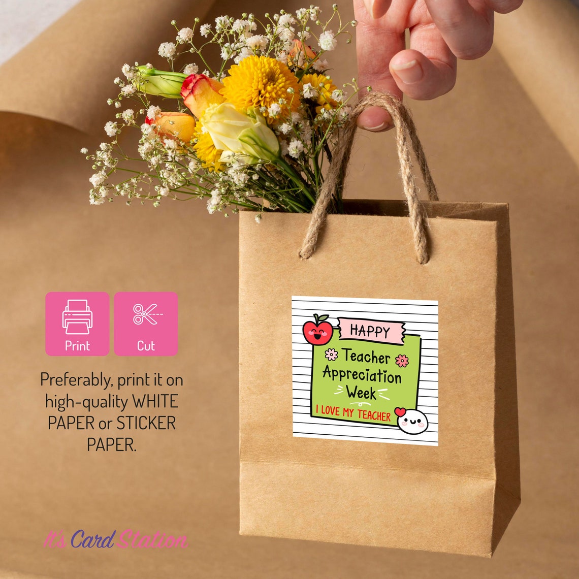 Teacher Appreciation Week Printable Gift Tag - Cute Teacher ...