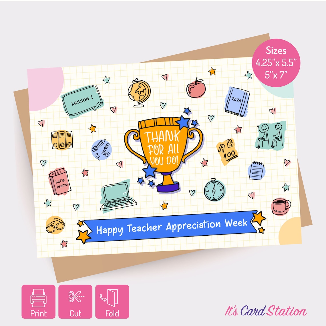 Teacher Appreciation Week Thank You Card | Happy Teacher Week Printable ...