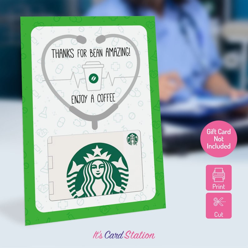 Doctor Appreciation Coffee Card Holder Printable, Nurse Latte Card ...