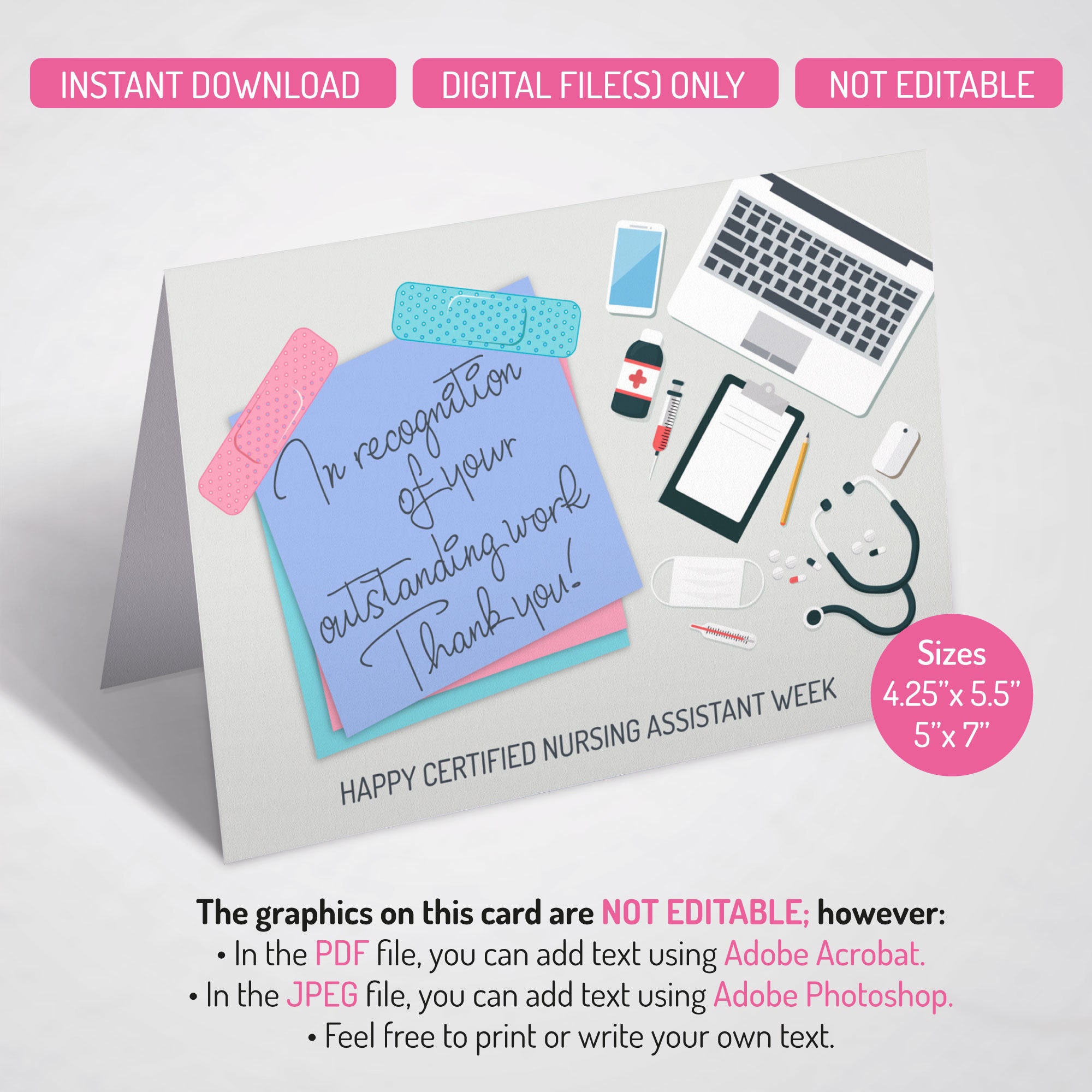 Printable CNA Week Thank You Card | CNA Appreciation Card | Certified ...